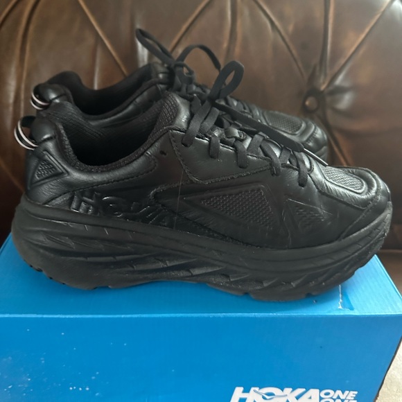 Hoka One One | Shoes | Hoka Bondi Black Leather Sneakers | Poshmark